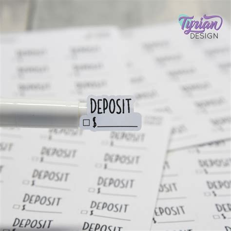 Deposit Stickers Payment Stickers 18 Stickers 88 X 54 Each 3 5 X 4 5 Sheet