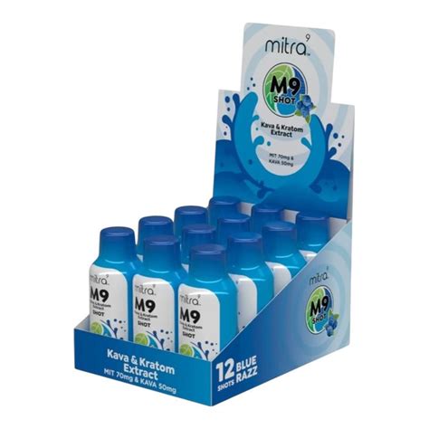 Mitra 9 M9 Shot 70mg Kratom 50mg Kava 12 Bottles