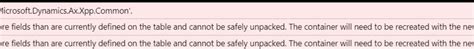 Axapta Vs Me Solved The Container Will Need To Be Recreated With