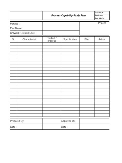 26pi Npdf026 Process Capability Study Plan Pdf