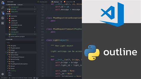 การแสดงโครงราง outline ของโคด Python และ JSON ดวย Visual Studio