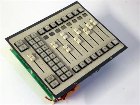 Small White Mixer Control Panel With 8 X Faders Buttons Electro Props Hire