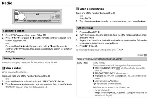How To Setup Jvc Kd Sr Bt Cd Receiver