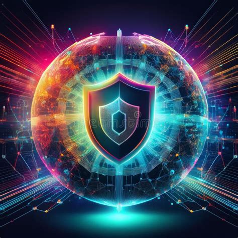 Cybersecurity Shield Surrounding A Globe With Digital Connections Symbolizing Global Business
