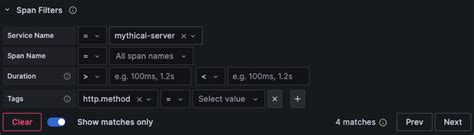 Span Filters Grafana Cloud Documentation