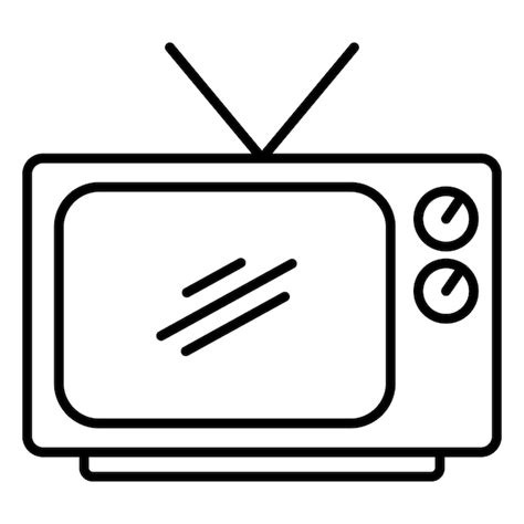 Premium Vector Analog Television Thin Line Icon Old And Vintage Tv Flat Vector Icon For