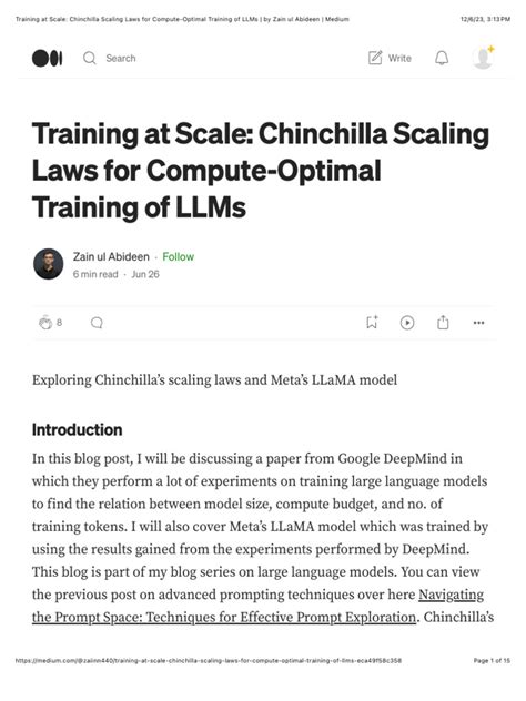 Training At Scale Chinchilla Scaling Laws For Compute Optimal Training Of Llms By Zain Ul