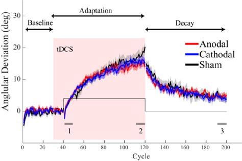 adaptation performance in experiment 2 the angular deviation as a