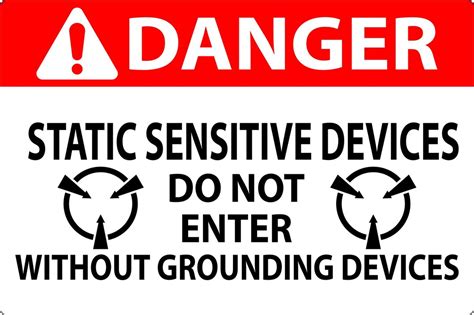 Premium Vector Danger Sign Static Sensitive Devices Do Not Enter Without Grounding Devices