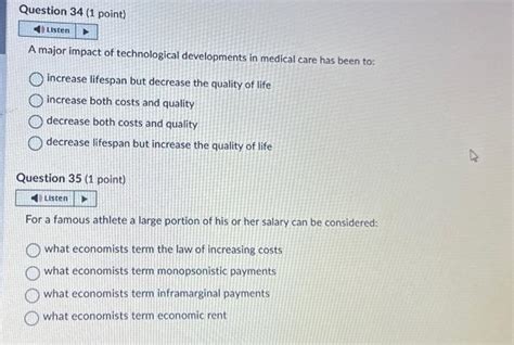 Solved A Major Impact Of Technological Developments In