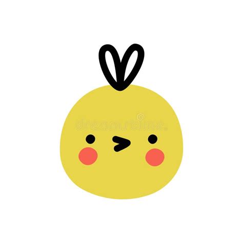 Cute Hand Drawn Chick Simple Vector Illustration In Doodle Style