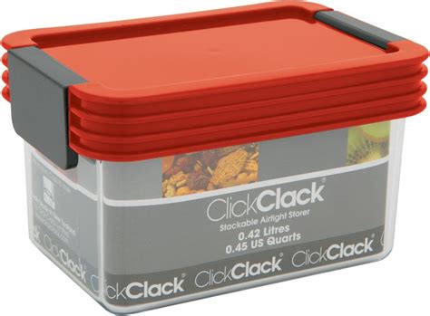 Click Clack Basics Storage Containers 45 Quart Airtight Container Red Lid Home