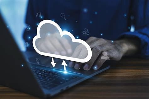 Premium Photo Businessman Utilize Ai Technology And Cloud Computing For Efficient Management