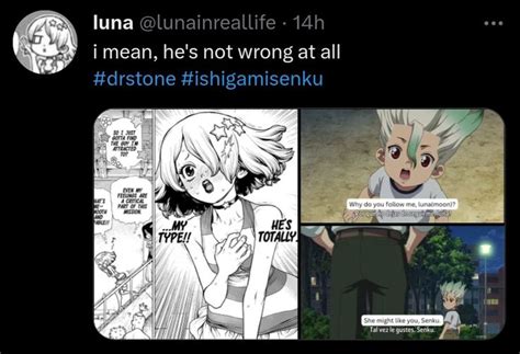 Senku And Luna In Dr Stone Feelings Thankful