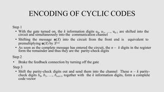 DIGITAL COMMUNICATION ENCODING AND DECODING OF CYCLIC CODE PPTX