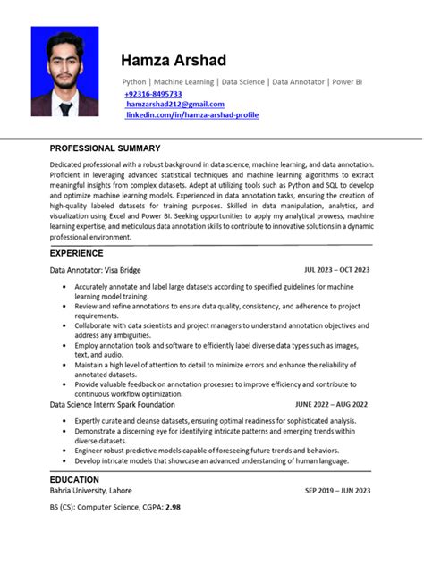 Hamza Arshad Machine Learning Pdf Machine Learning Data Science