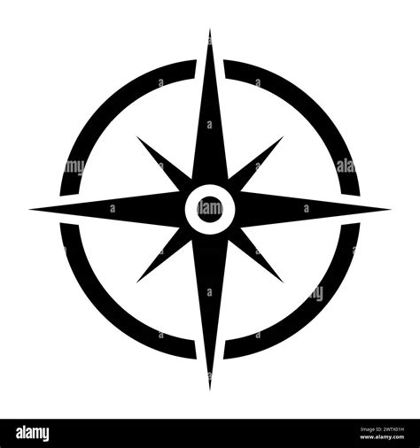 Black Vector Compass Icon On White Background Stock Vector Image And Art Alamy