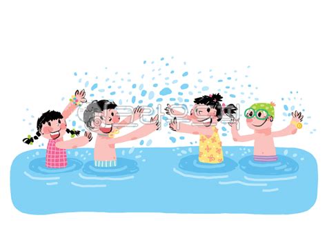 물놀이 여름 수영 수영장 운동 사진이미지일러스트캘리그라피 Good Smile작가