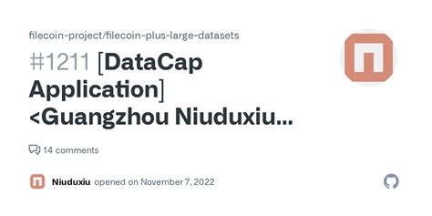 Datacap Application · Issue 1211 · Filecoin Projectfilecoin Plus