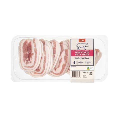 Buy Coles Quick Cook Pork Belly Slices Approx 380g Coles