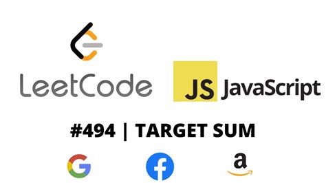 Leetcode 494 Javascript Target Sum Youtube