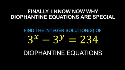This Is How We Usually Solve Diophantine Equations Youtube