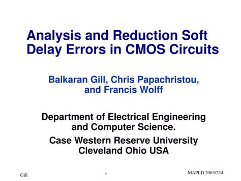 Ppt Analysis And Reduction Soft Delay Errors In Cmos Circuits