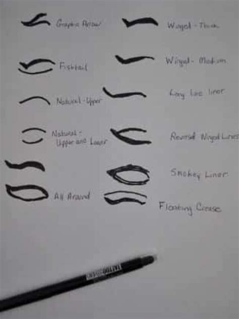 Different Eyeliner Styles Chart How To Do Winged Eyeliner A Beginners