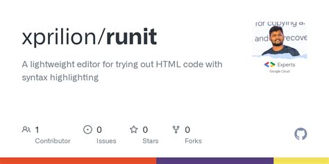 GitHub Xprilion Runit A Lightweight Editor For Trying Out HTML Code