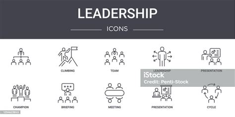 리더십 개념 선 아이콘 설정 등반 리더십 챔피언 회의 프리젠 테이션 주기 프리젠 테이션 프리젠 테이션 팀과 같은 웹 로고 Ui