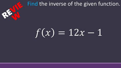 Inverse Function Defined With Table Of Values And Pptx
