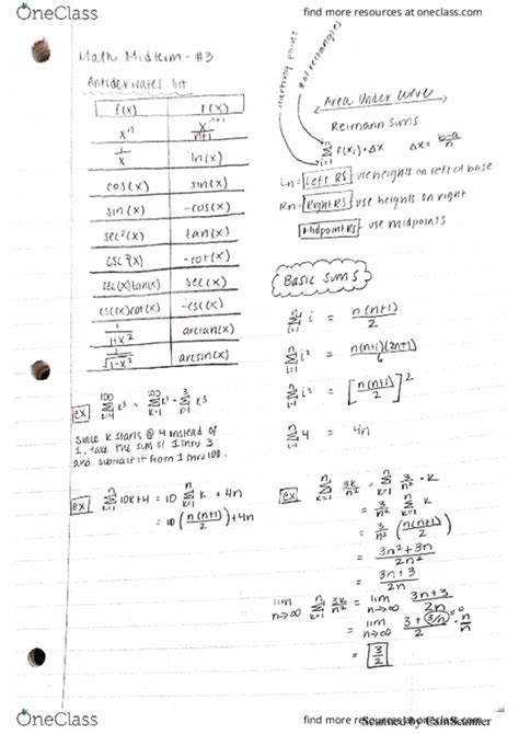 Math 220 Midterm Math Midterm 3 Notes Part 1 Oneclass