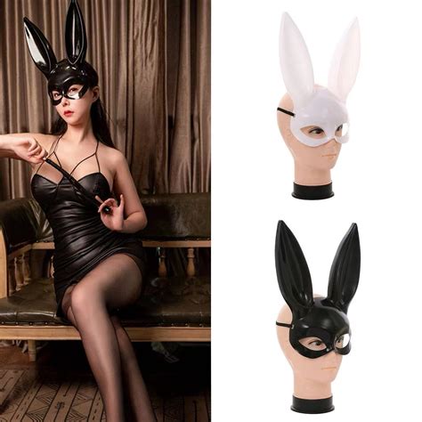 Sex Bunny Girl Mask Halloween Cosplay Party Bar Show Long Eared Bunny Mask