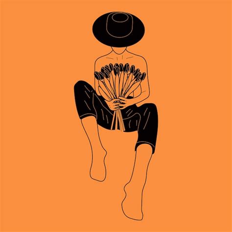 Самка цветет изнутри плоской векторной иллюстрации обнаженная женщина с цветами растущими из