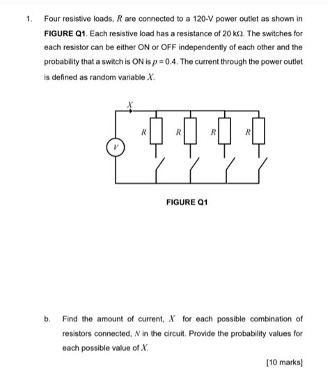Solved 1 Four Resistive Loads R Are Connected To A 120 V