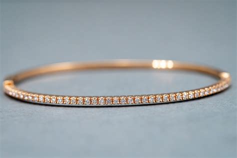 18k Rose Gold Diamond Bangle Bracelet Fuenfer Jewelers