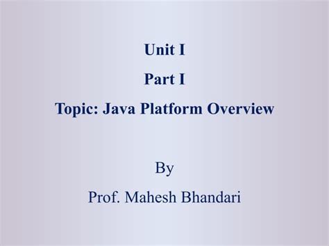 Pps Java Overview Unit Ippt