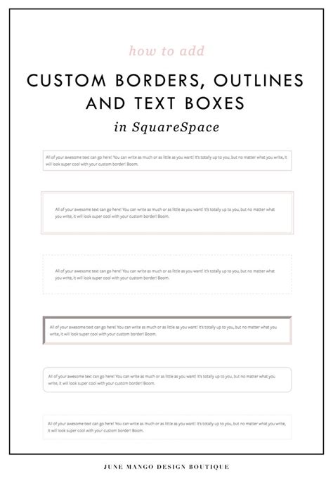 Adding Borders And Boxed Text In Squarespace — June Mango Design