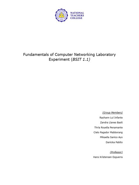 Fundamentals Of Computer Networking Lab 2 1 Pdf Personal Computers Operating System