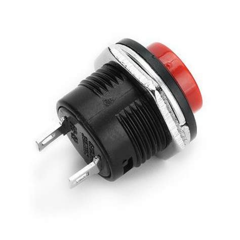 R13 507 16MM 2 Pin Self Reset Round Cap Push Button Switch Red