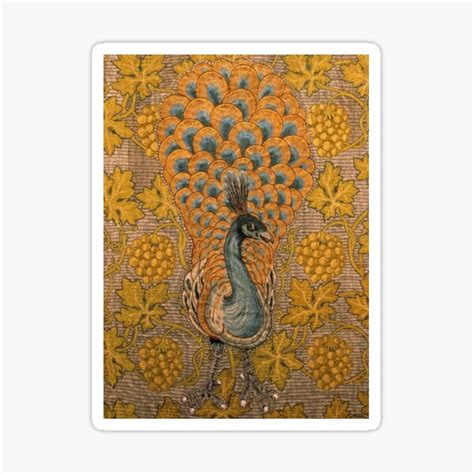 Peacock And Vine Detail William Morris Sticker For Sale By
