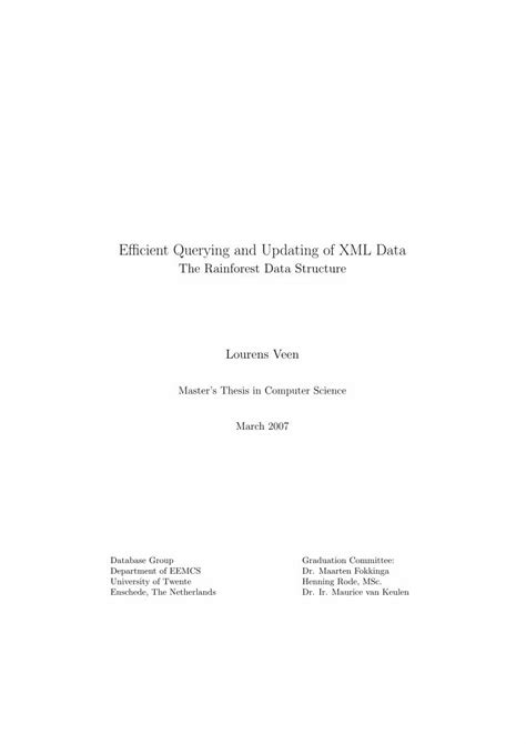 Pdf Eﬃcient Querying And Updating Of Xml Data · Doc Ument Stores