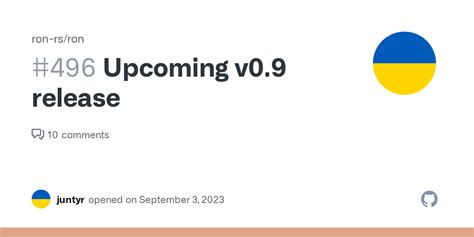 Upcoming V09 Release · Issue 496 · Ron Rsron · Github
