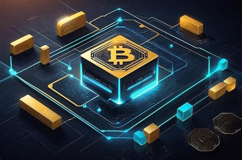 Premium Photo Futuristic Blockchain Technology Cryptography Transactions And Fintech