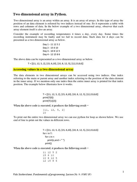 Lecture No 9 Pdf Matrix Mathematics Computer Data