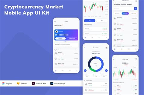 加密货币市场移动应用app Ui Kit Figsketchxdpsd 云瑞设计
