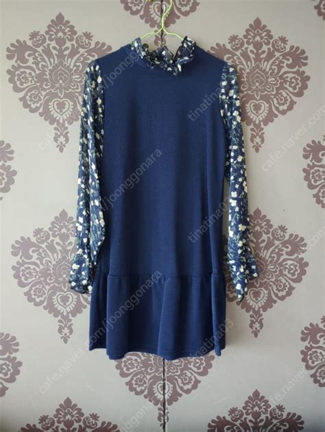 네이비 쉬폰블라우스 배색원피스 티셔츠 캐쥬얼의류 중고나라