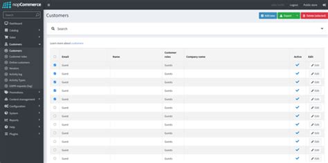Bulk Customer Delete Nopcommerce