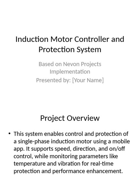 Induction Motor Controller Protection Ppt Pdf