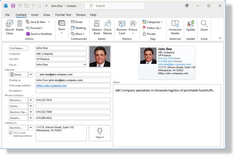 Vcard Mapping Dynasend